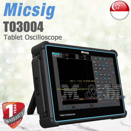 MICSIG TO3004 Tablet Oscilloscopes, 300MHz Bandwidth, 4 Channels 2GSa/S ...